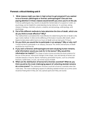 Unit 6 Critical Thinking Questions - Unit 6 Critical Thinking Questions ...