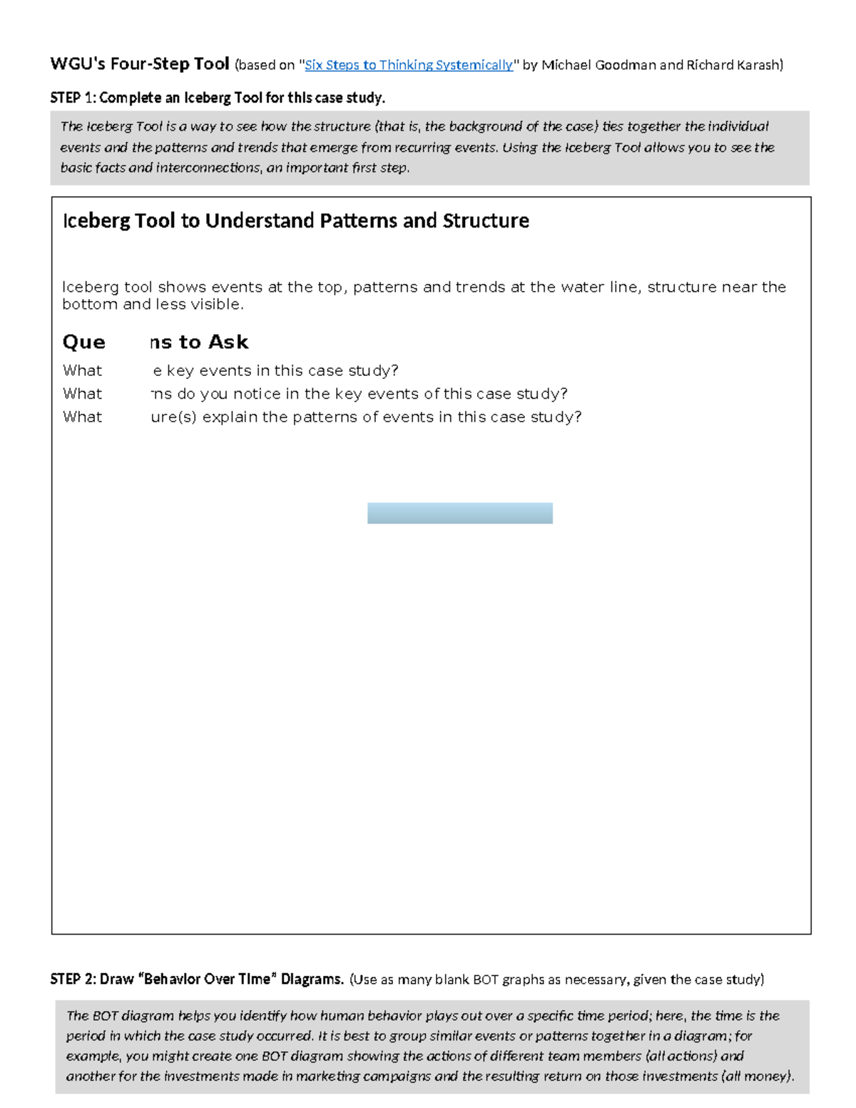 Four Steps Tool - WGU's Four-Step Tool (based on "Six Steps to Thinking ...