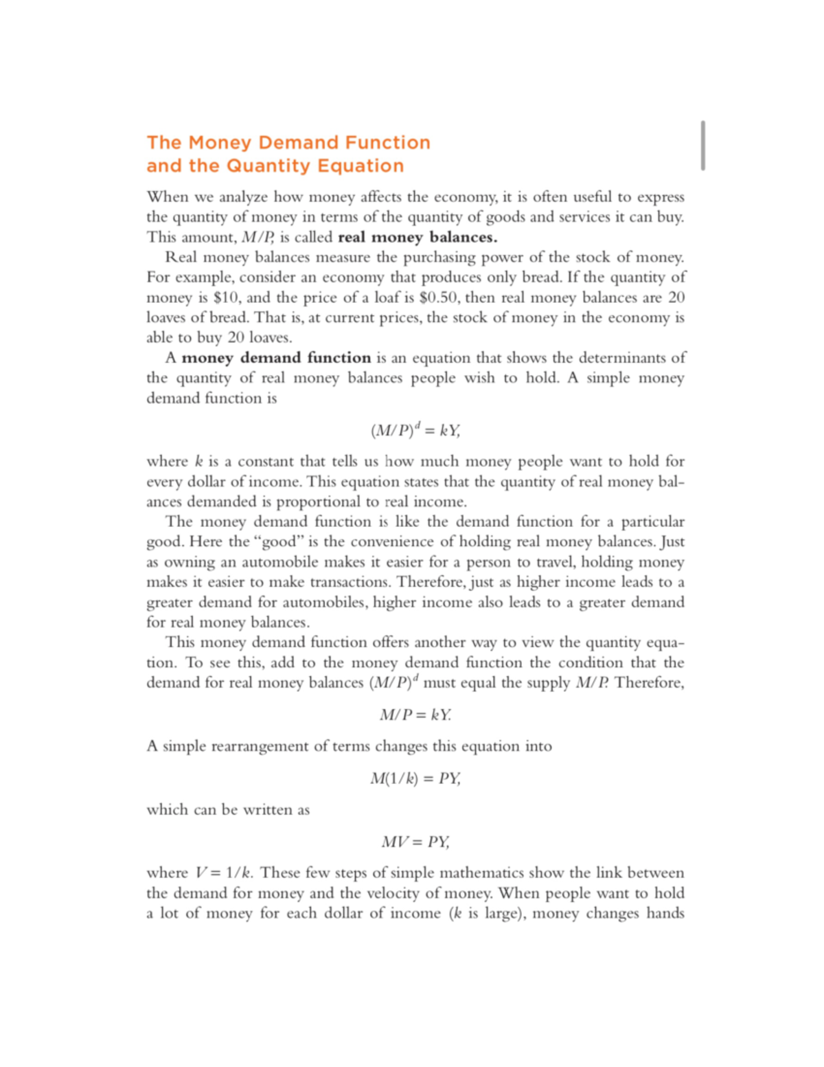 The Money Demand Function and the Quantity Equation - MACRO ECONOMICS ...