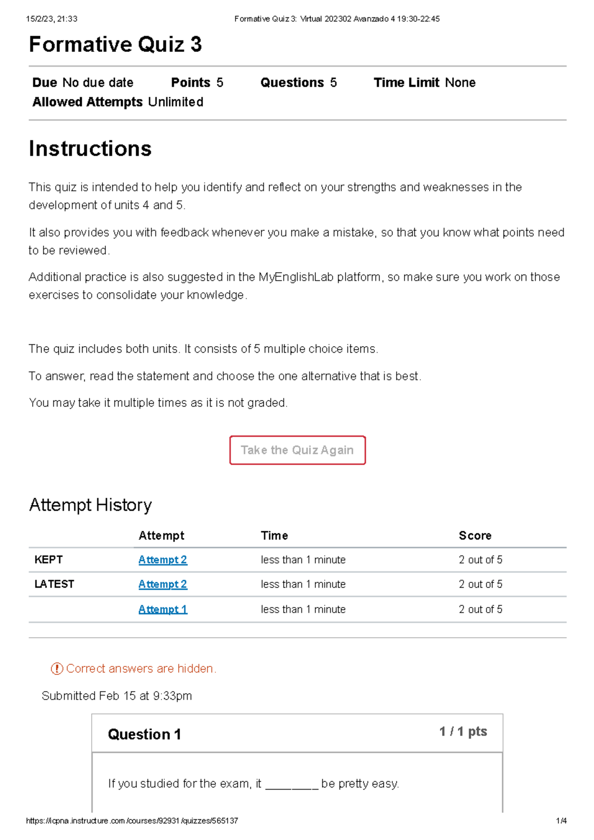 Formative Quiz 3 A4 1 - English - Formative Quiz 3 Due No due date ...