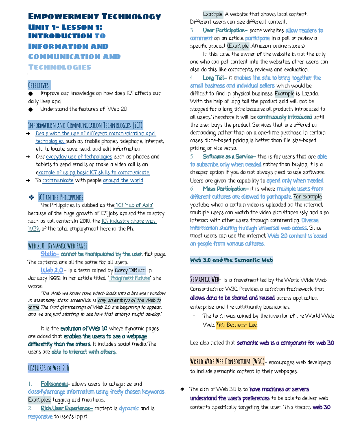 Empowerment Technology Unit 1- Lesson 1 Introduction to Information and ...