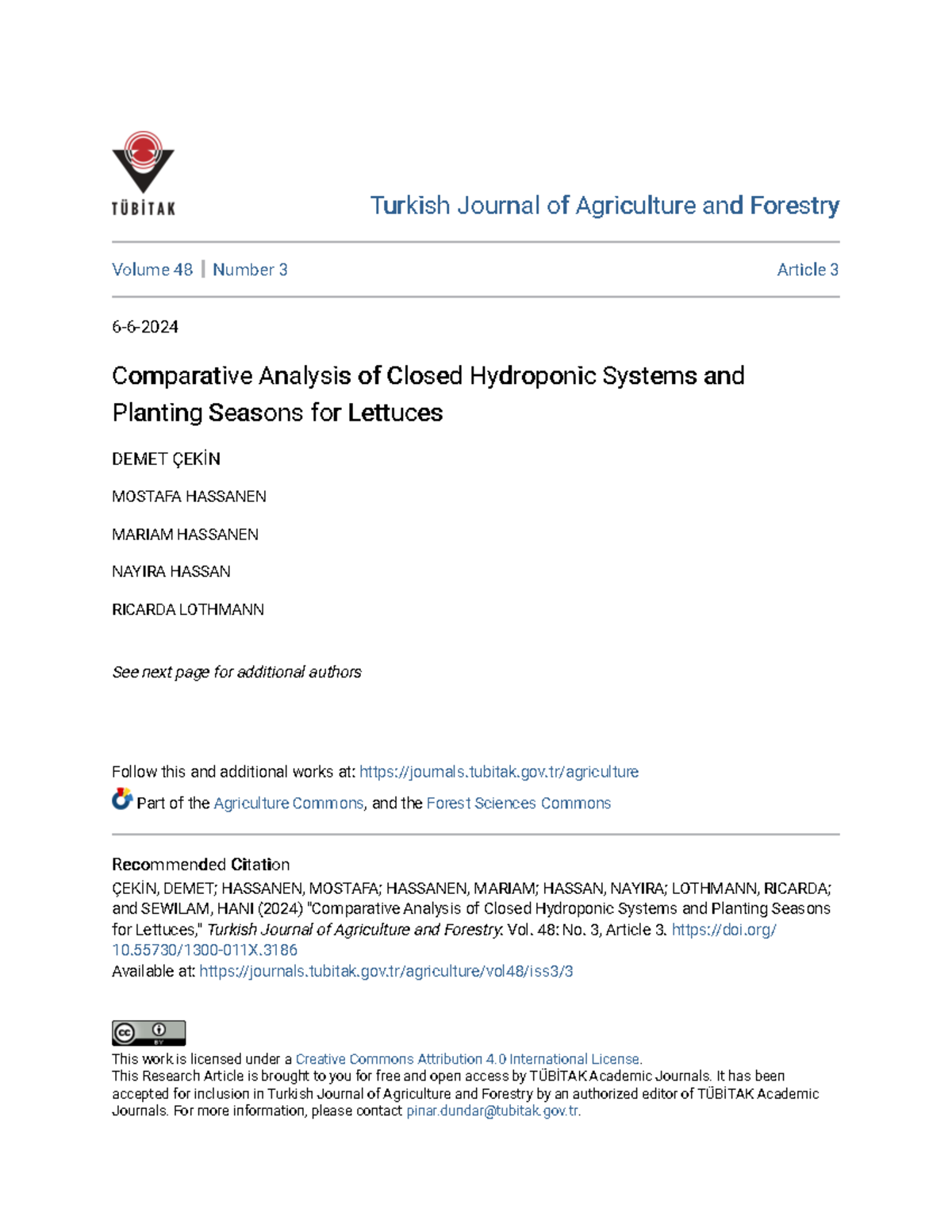Comparative Analysis of Closed Hydroponic Systems and Planting Se ...