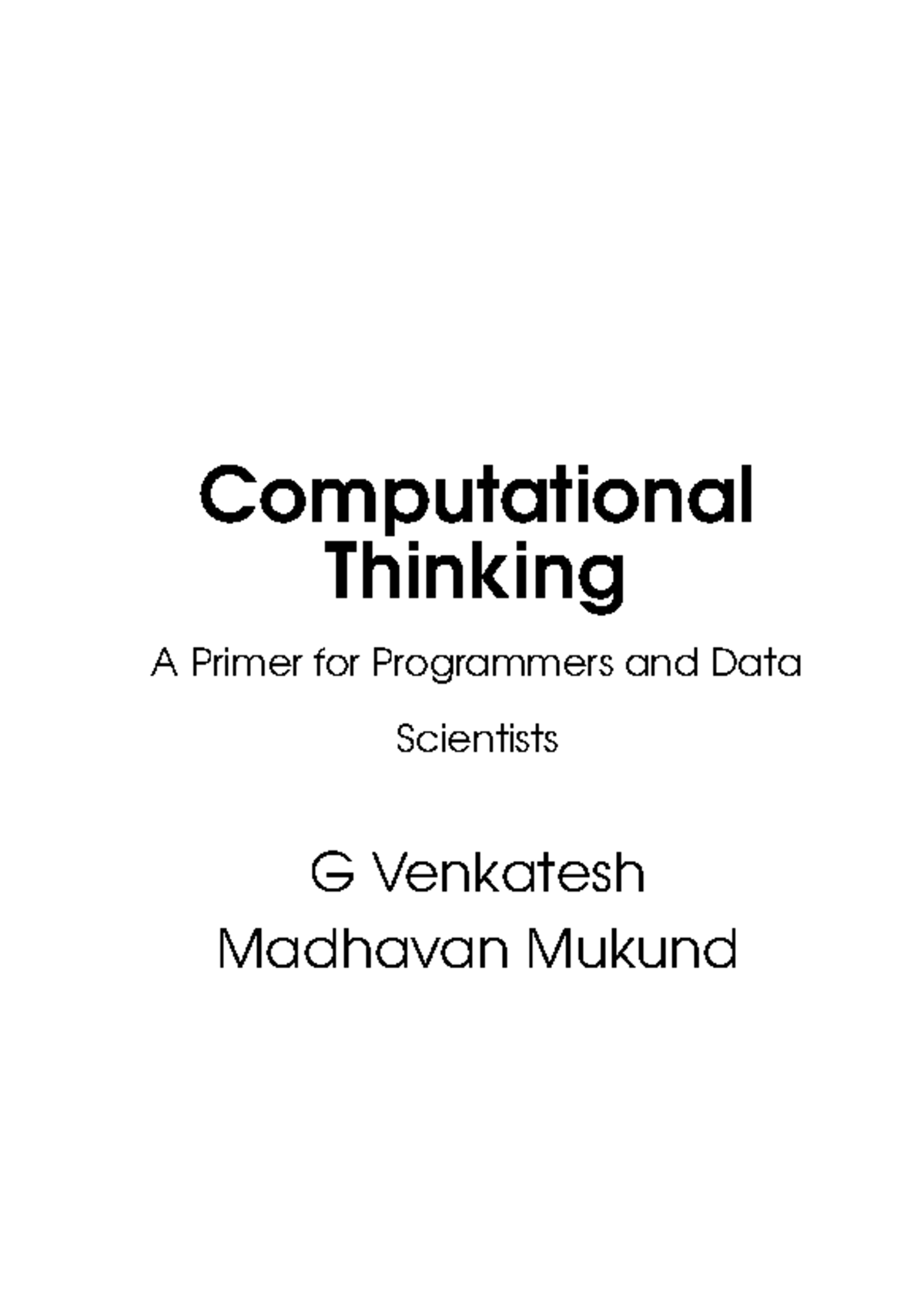 Pdfcoffee - ...............1234567899 - Computational Thinking A Primer ...