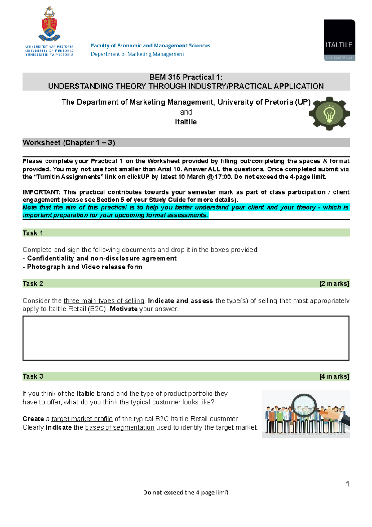 BEM 315 - Practical 1 Worksheet - BEM 315 Practical 1: UNDERSTANDING ...