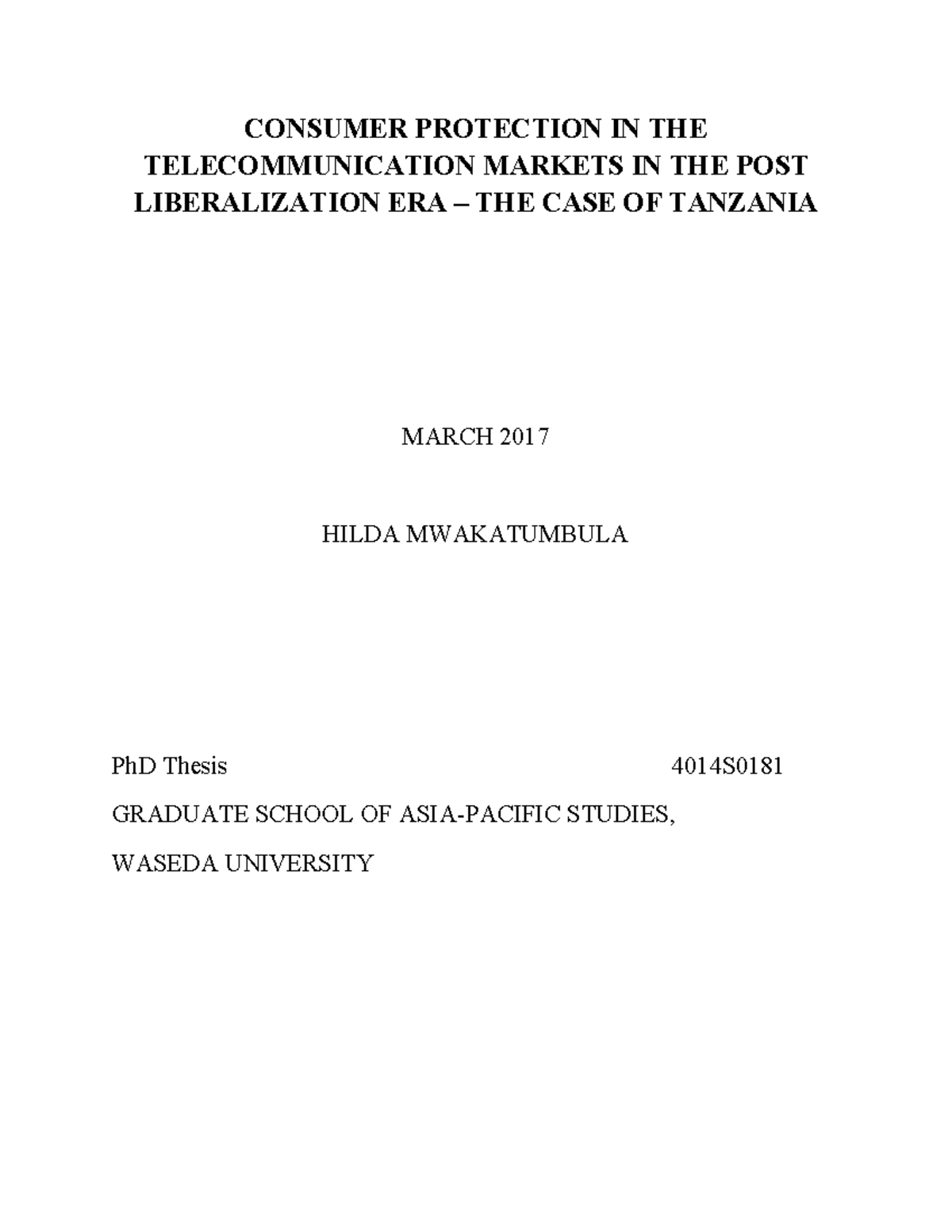 Consumer Protection IN THE Telecommunication Context - CONSUMER ...