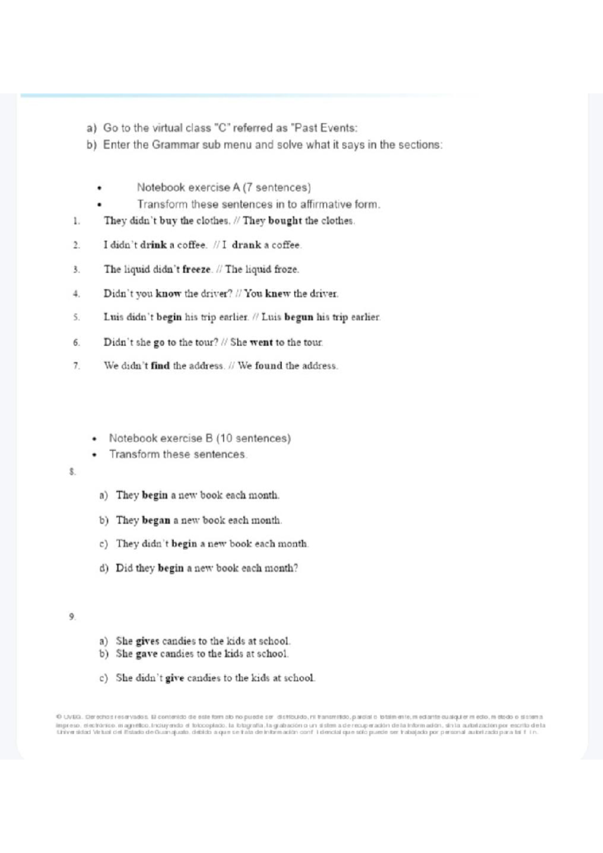 PDF Scanner 2006 24 4 - a) Go to the virtual class referred as Events ...