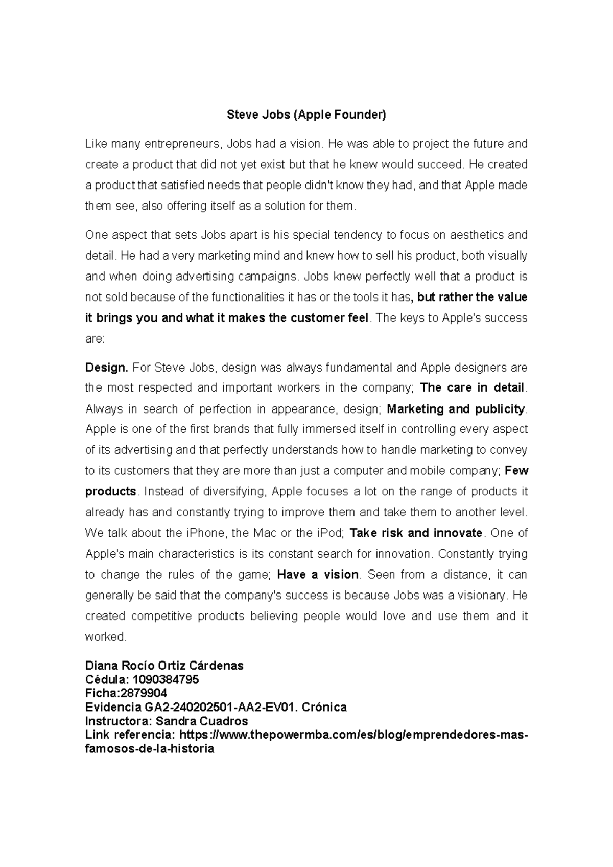 Crónica GA 2-240202501-AA2-EV01. ingles - Steve Jobs (Apple Founder ...