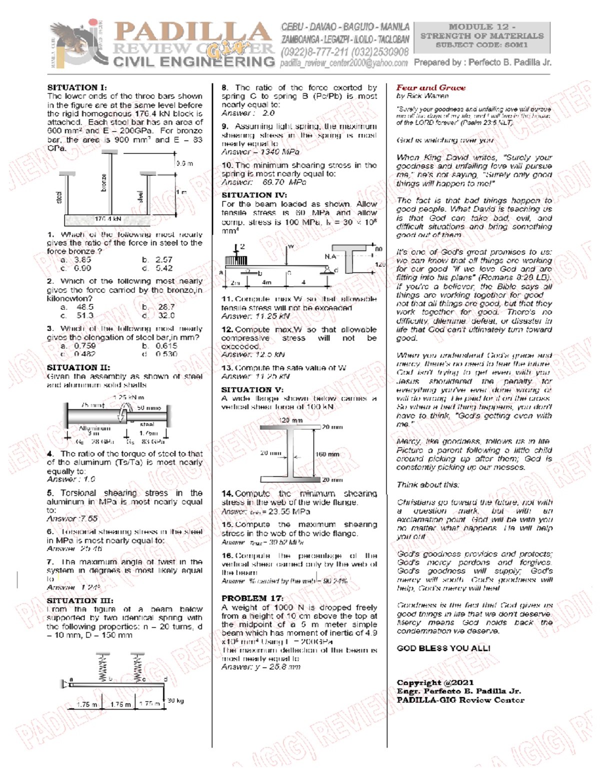 Strength OF Materials Module 2021 - Bachelor of science in civil ...