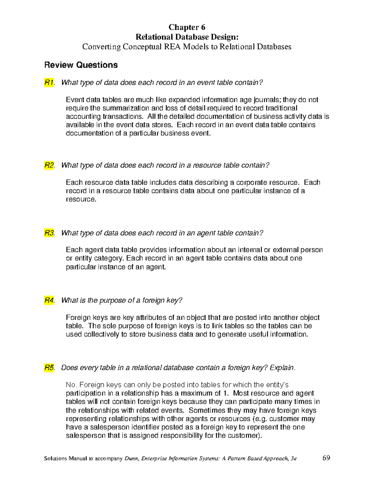 Chap006 - Converting Conceptual REA Models to Relational Databases - Chapter 6 Relational ...