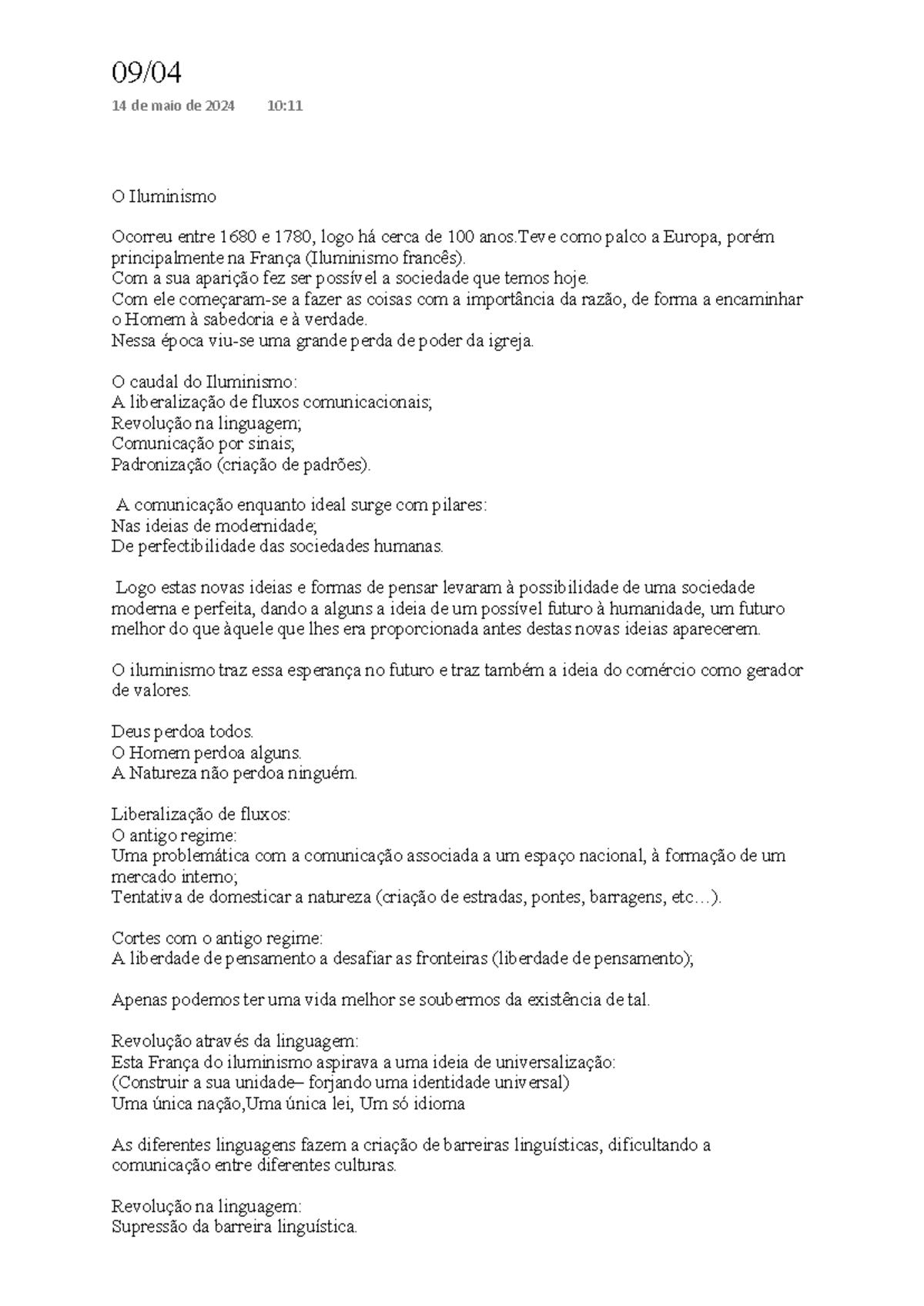 Anotações - O Iluminismo Ocorreu entre 1680 e 1780, logo há cerca de ...