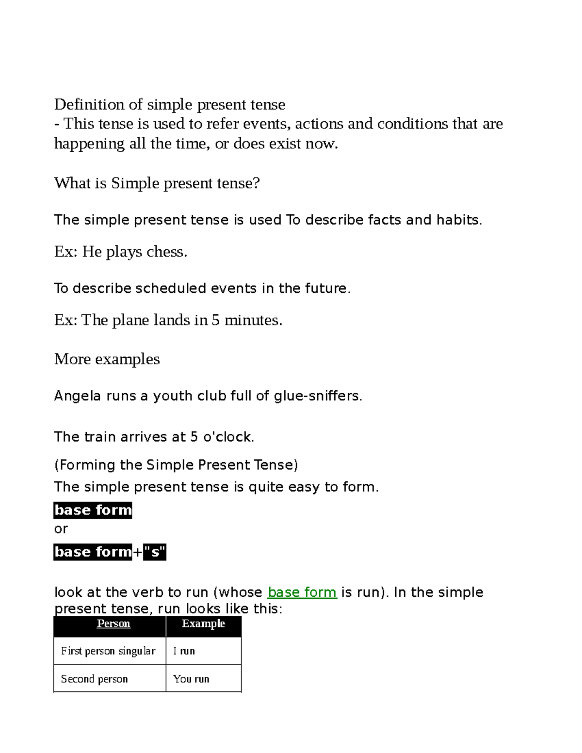 123458910111213115 - Definition of simple present tense - This tense is ...