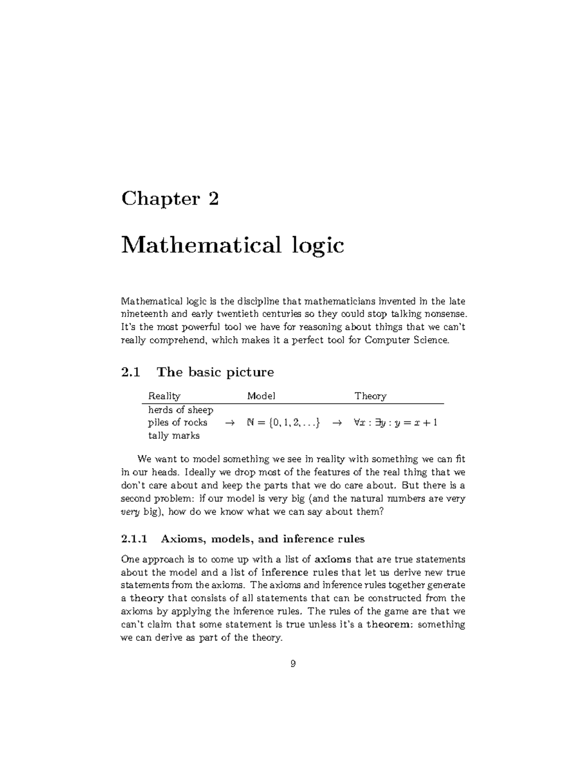 Standard axiom systems and models - Chapter 2 Mathematical logic Mathematical logic is the - Studocu