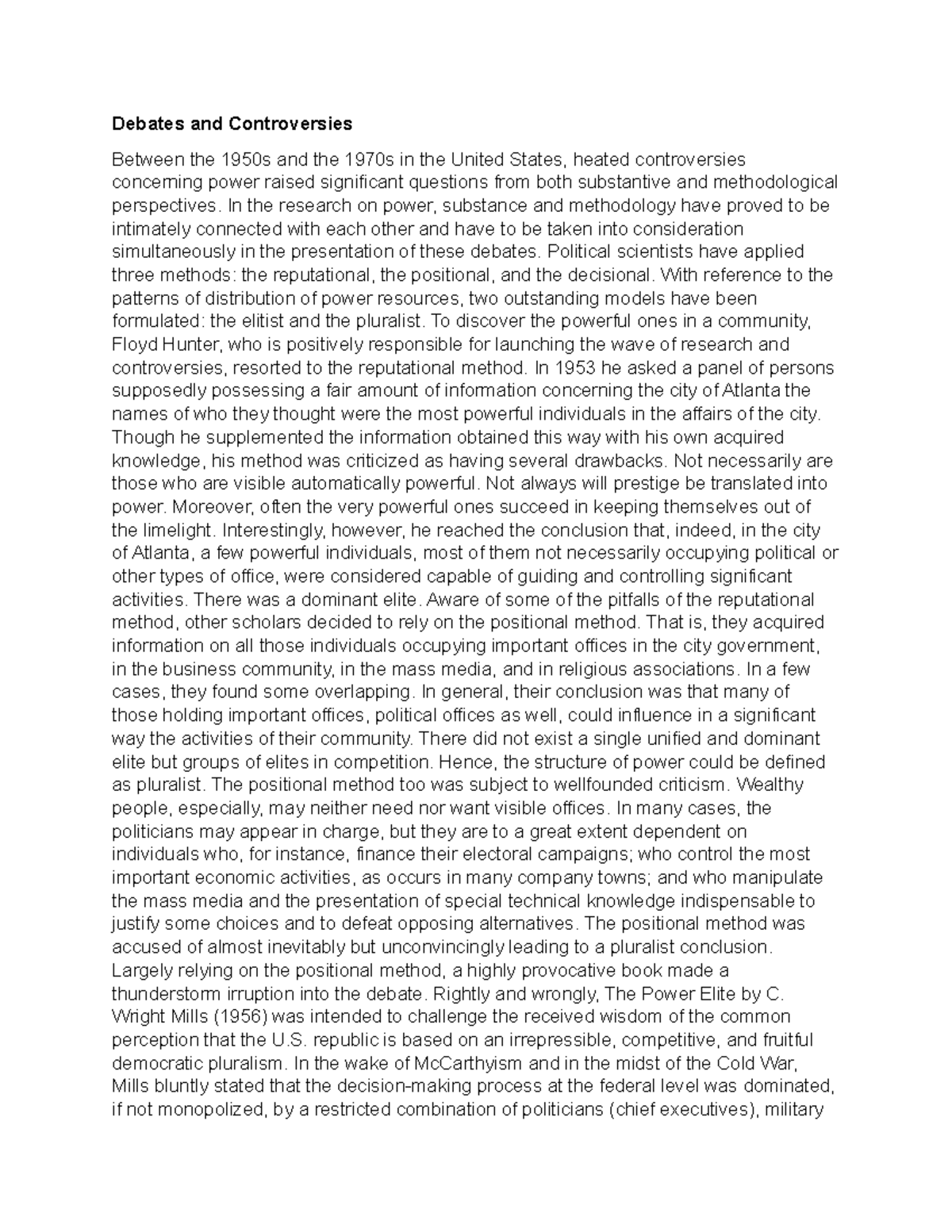 Debates and Controversies - Debates and Controversies Between the 1950s ...