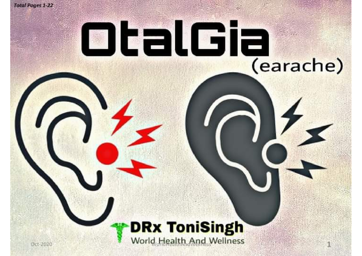 Otalgia - It helps to understand easily - ORx ToniSingh World, Health ...
