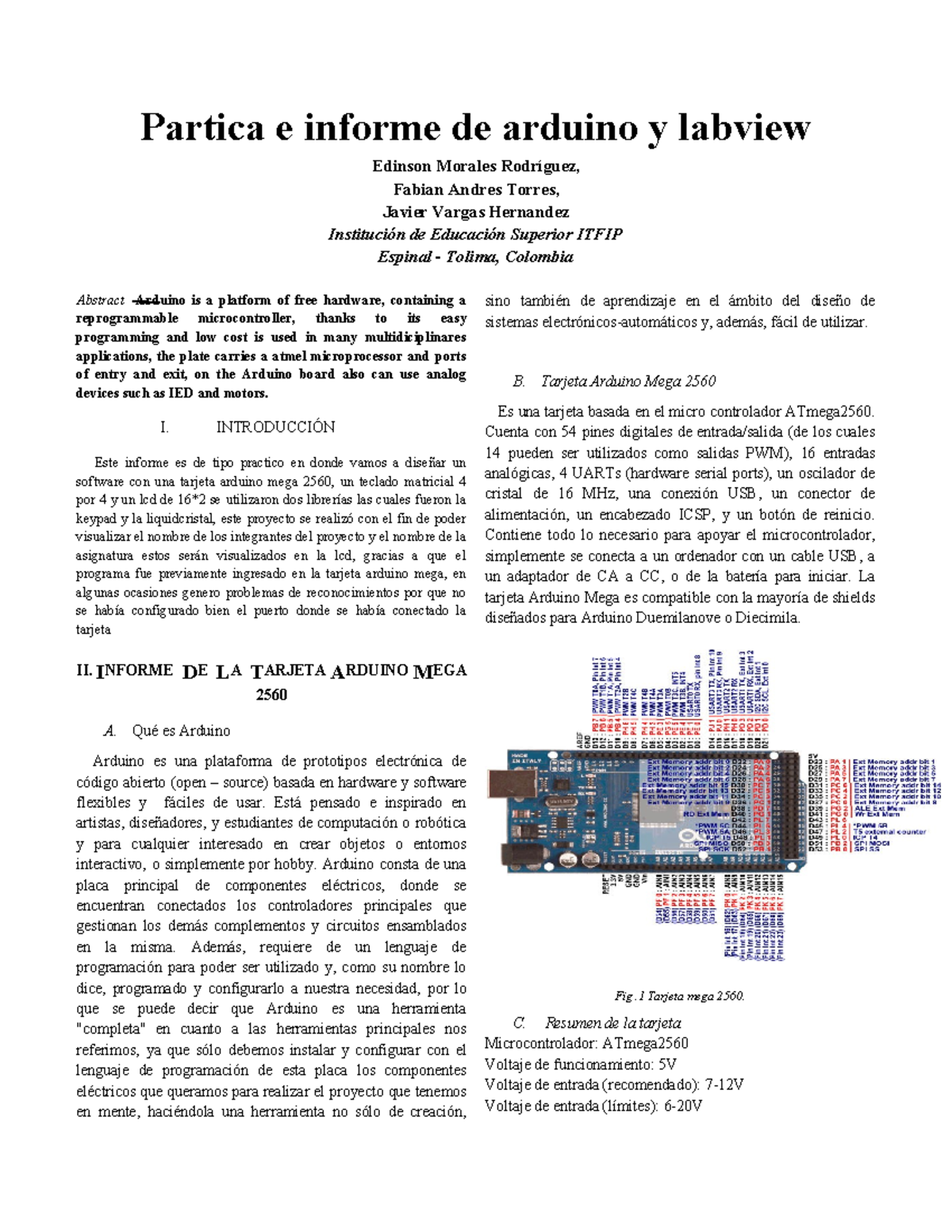 Infrome de arqutectura - Partica e informe de arduino y labview Edinson Morales Rodríguez ...