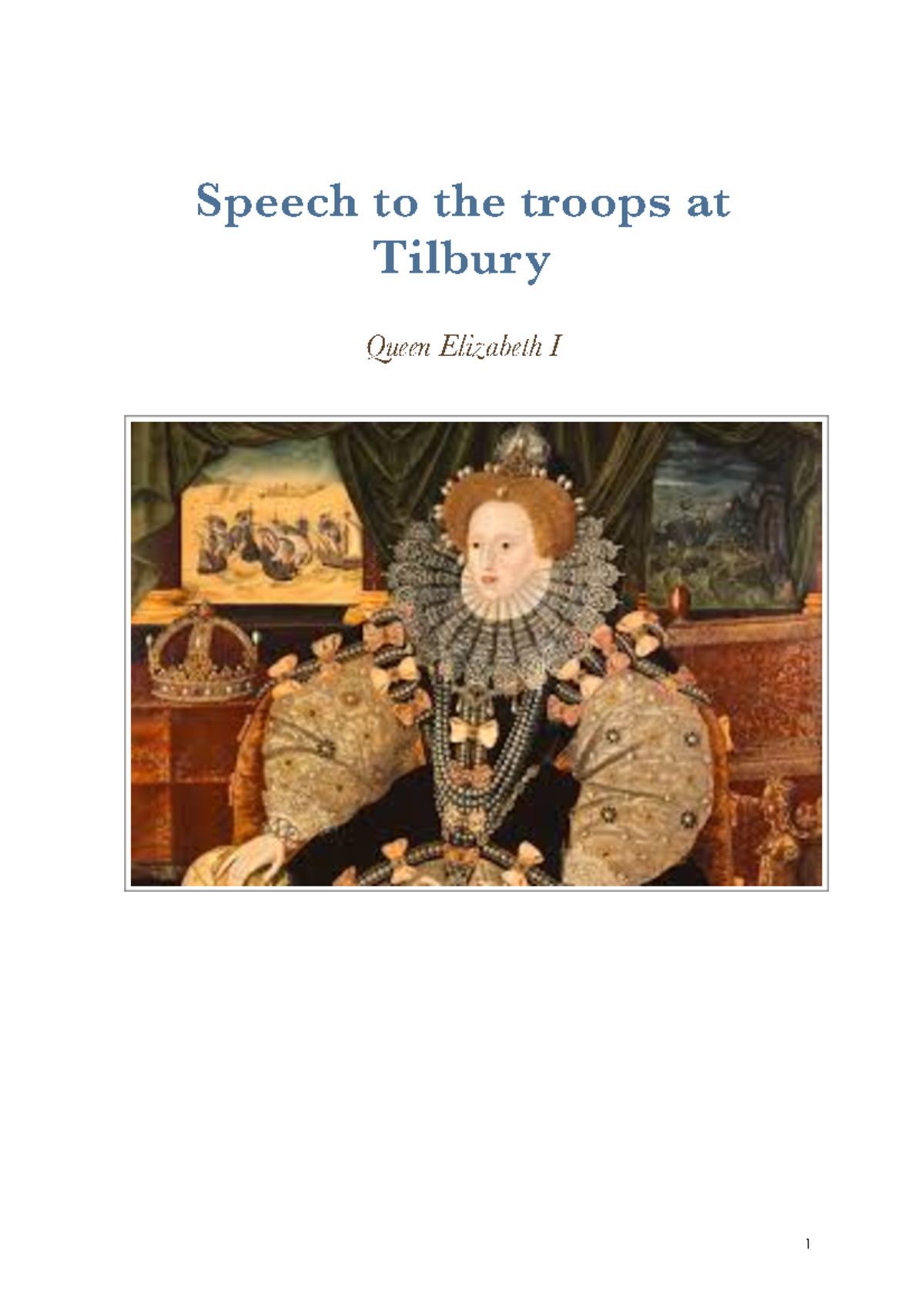 Elizabeth I - Prueba de Evaluación Continua hecha por mí - Speech to ...