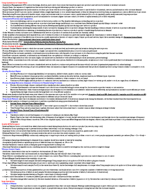 OPM 200 Unit 5 class 1 notes - OPM 200 Operations Management Wenjing ...