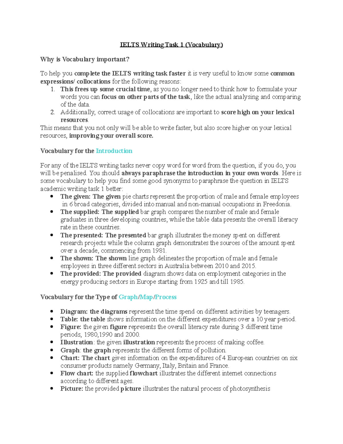 Ielts+Writing+Task+1 - IELTS Writing Task 1 (Vocabulary) Why is ...