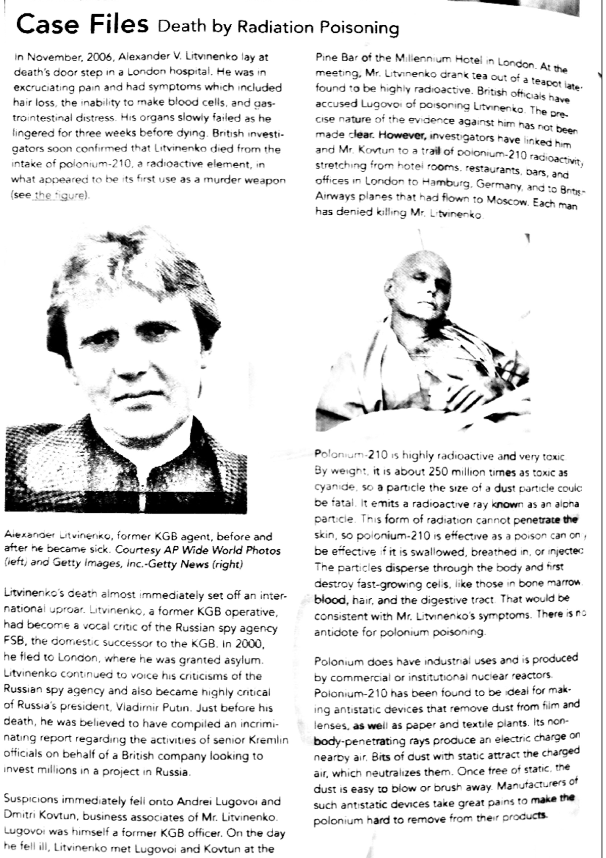 Case Study Death by Radiation Poisoning - Studocu