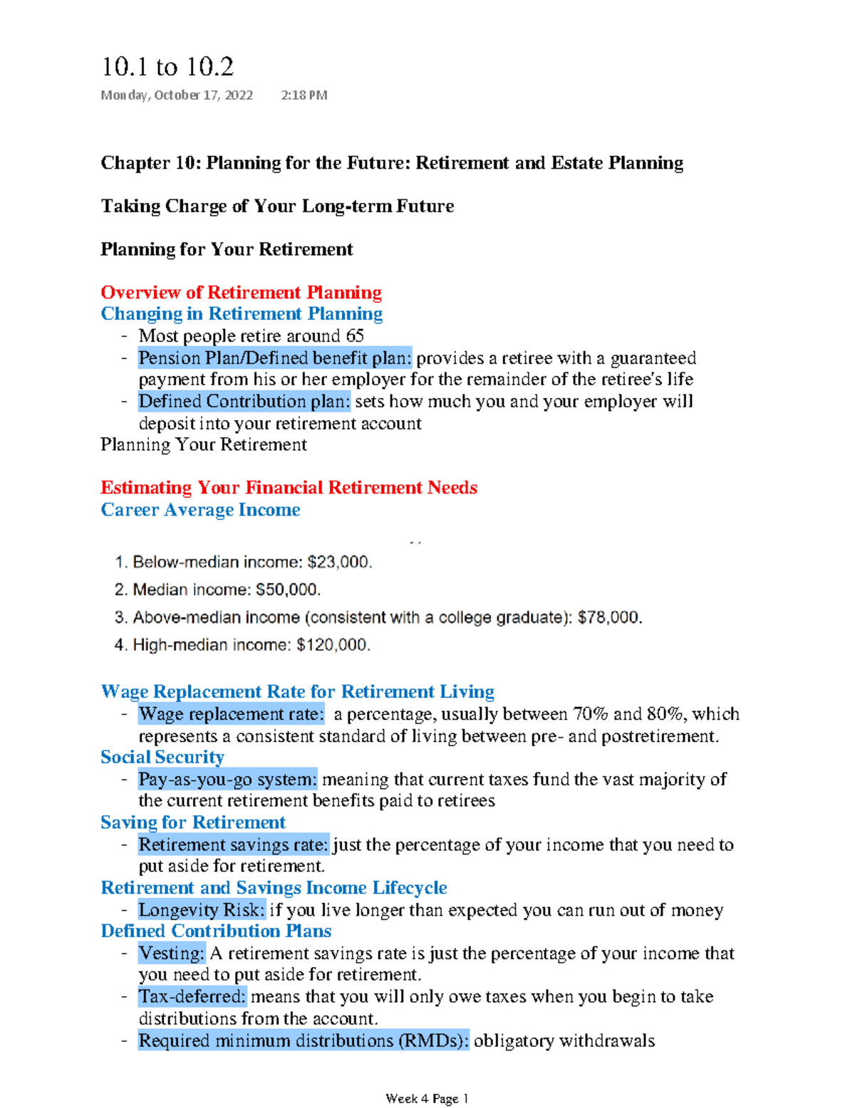 10.1 to 10 - Chapter 10: Planning for the Future: Retirement and Estate ...