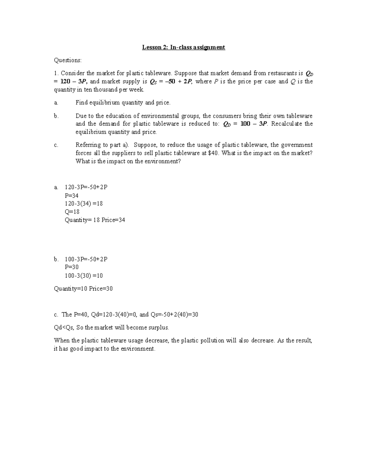 Week 2 in class assignment 23-24A clear - Lesson 2: In-class assignment Questions: Consider the ...