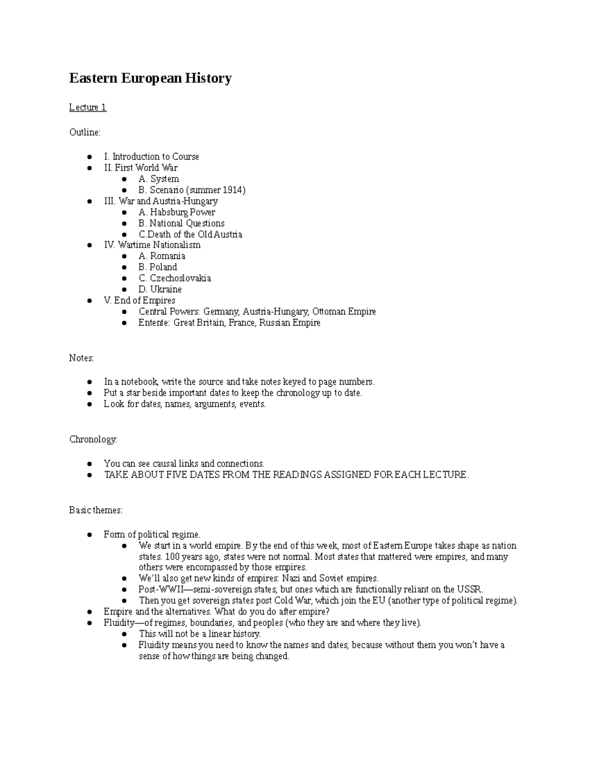 Eastern European History Since 1914 - Eastern European History Lecture ...