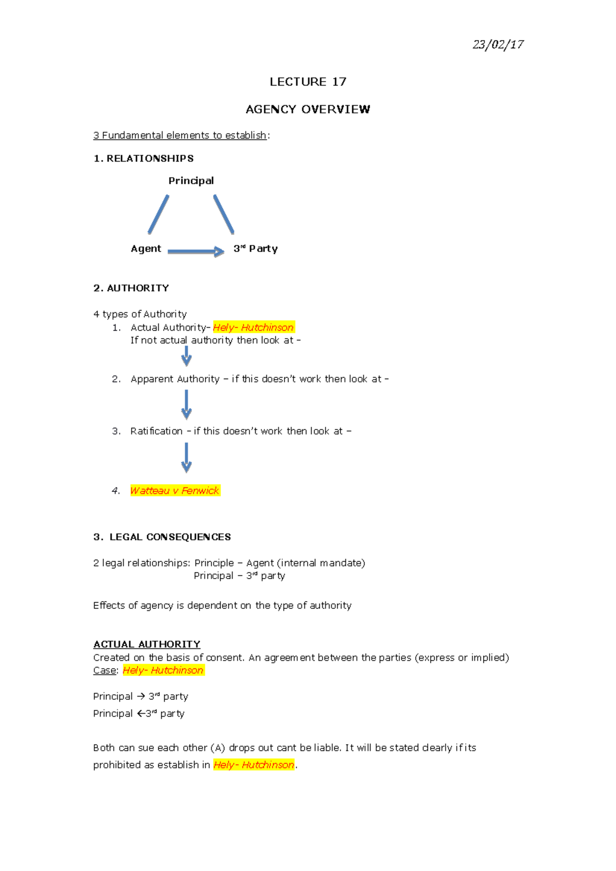 Agency Overview - 23/02/ LECTURE 17 AGENCY OVERVIEW 3 Fundamental ...