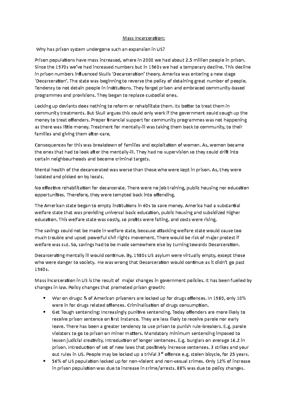 Mass Incarceration - Mass Incarceration: Why has prison system ...