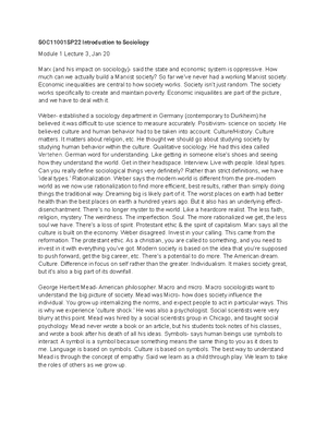 Sociological SELF- Portrait Cultural Interview - Professor Jonathan May ...