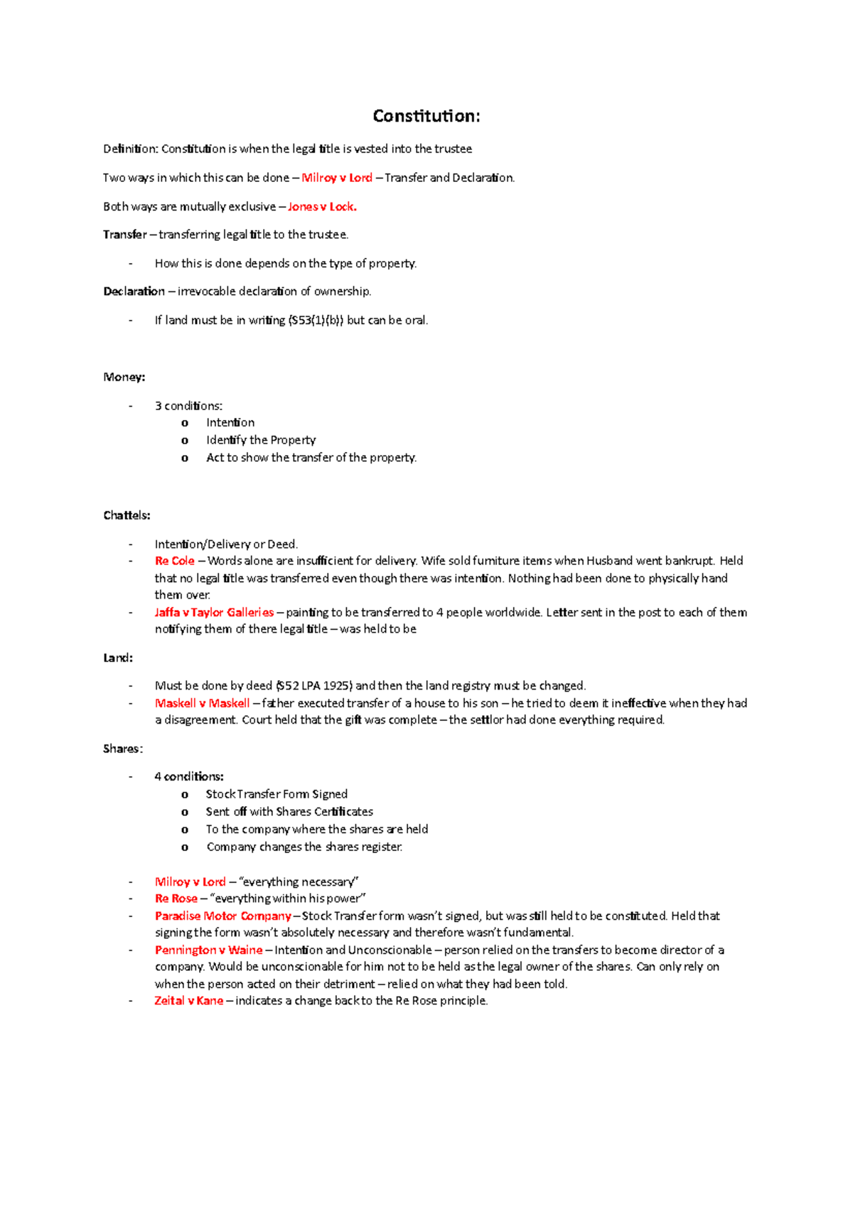 Constitution key words - Constitution: Definition: Constitution is when ...