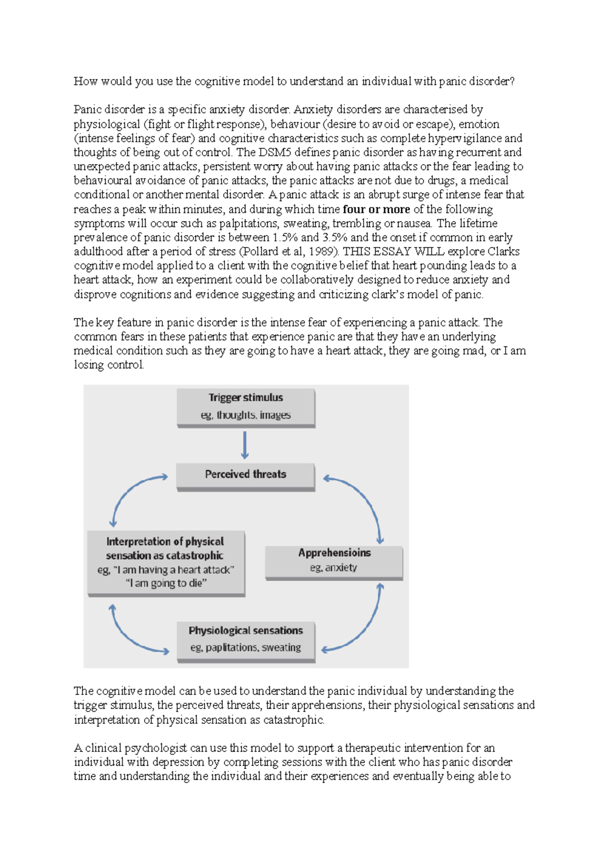 Clarks Model OCD - Lecture notes 2 - How would you use the cognitive ...