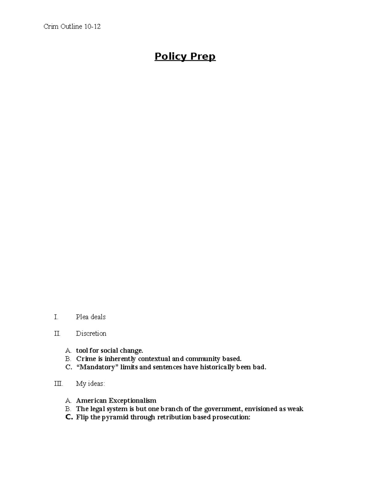 Criminal Law Attack 2 - Short outline of all topics covered by 1L Crim ...
