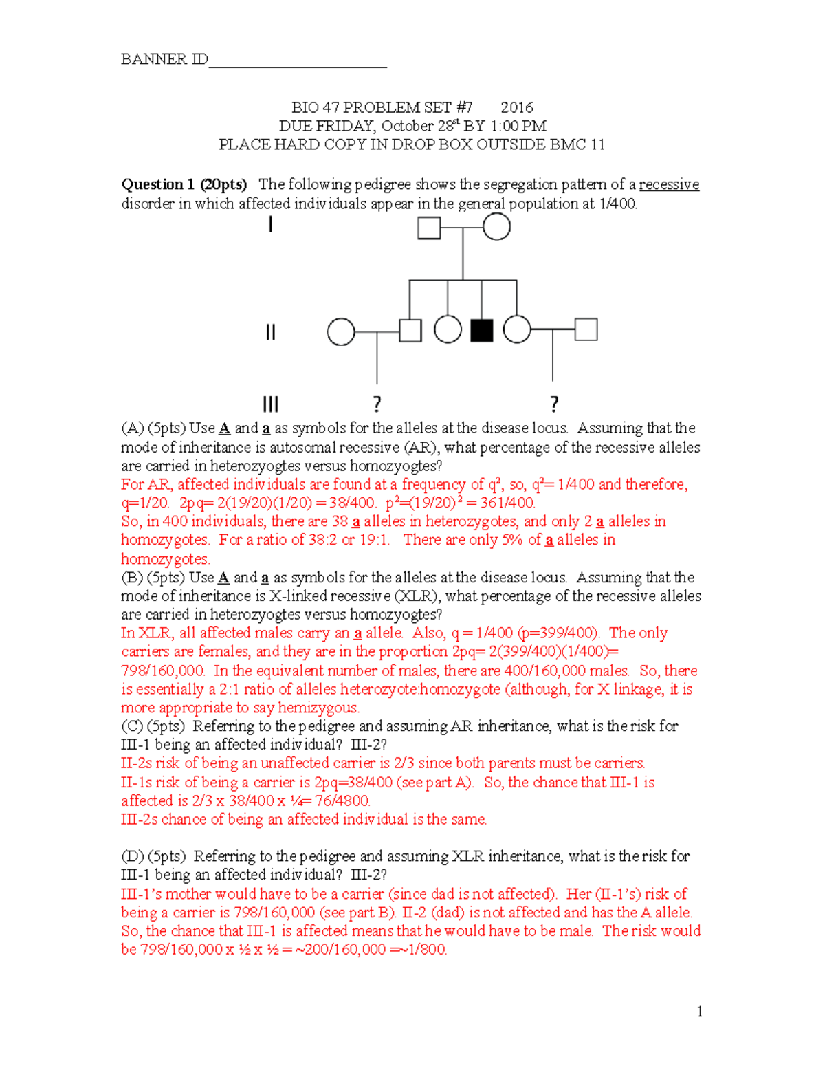 PS 7 16key - Answer key for Problem Set 7 - BIO 47 PROBLEM SET #7 2016 ...