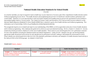 PE 330 PE lesson plan assignment, template, rubric 50 - PE 330 Health ...