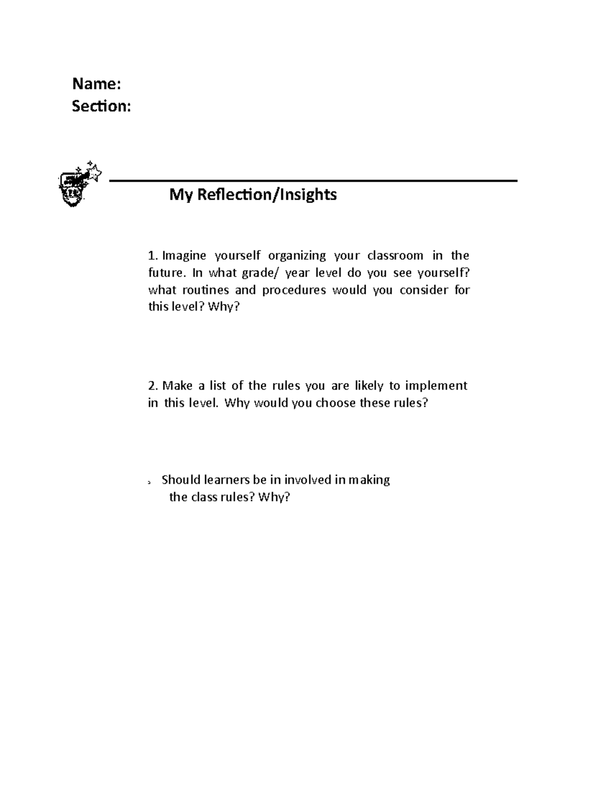 Classroom Management Questionnaire for Future Teachers of Universidad ...