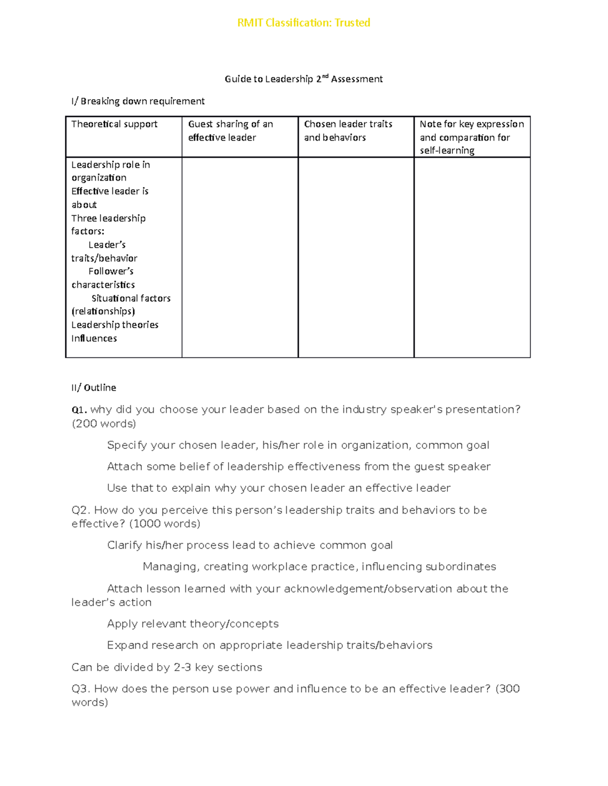 Guide to Leadership 2nd Assessment - Guide to Leadership 2nd Assessment ...