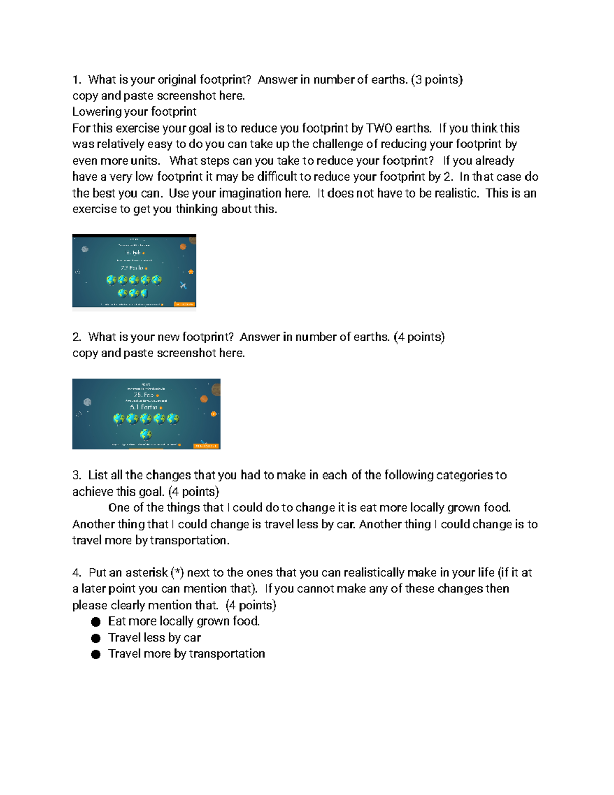 Envirmental science foot print - What is your original footprint ...