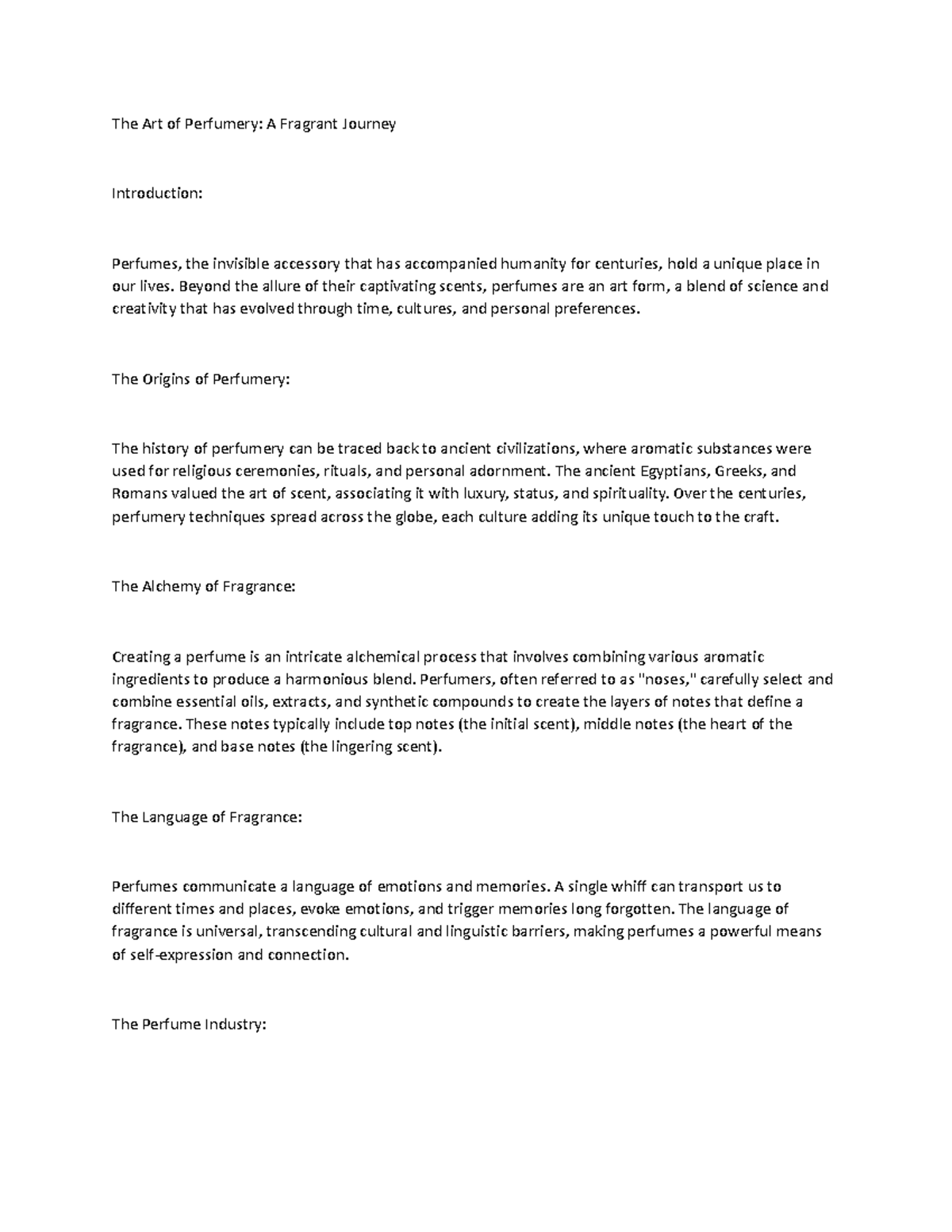 Perfume Art - ... - The Art of Perfumery: A Fragrant Journey ...