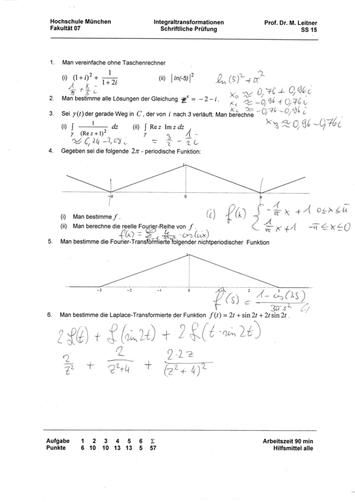 Klausur 18 Juli Sommersemester 2015, Fragen und Antworten - Hochschule Mﬂnchen - Studocu