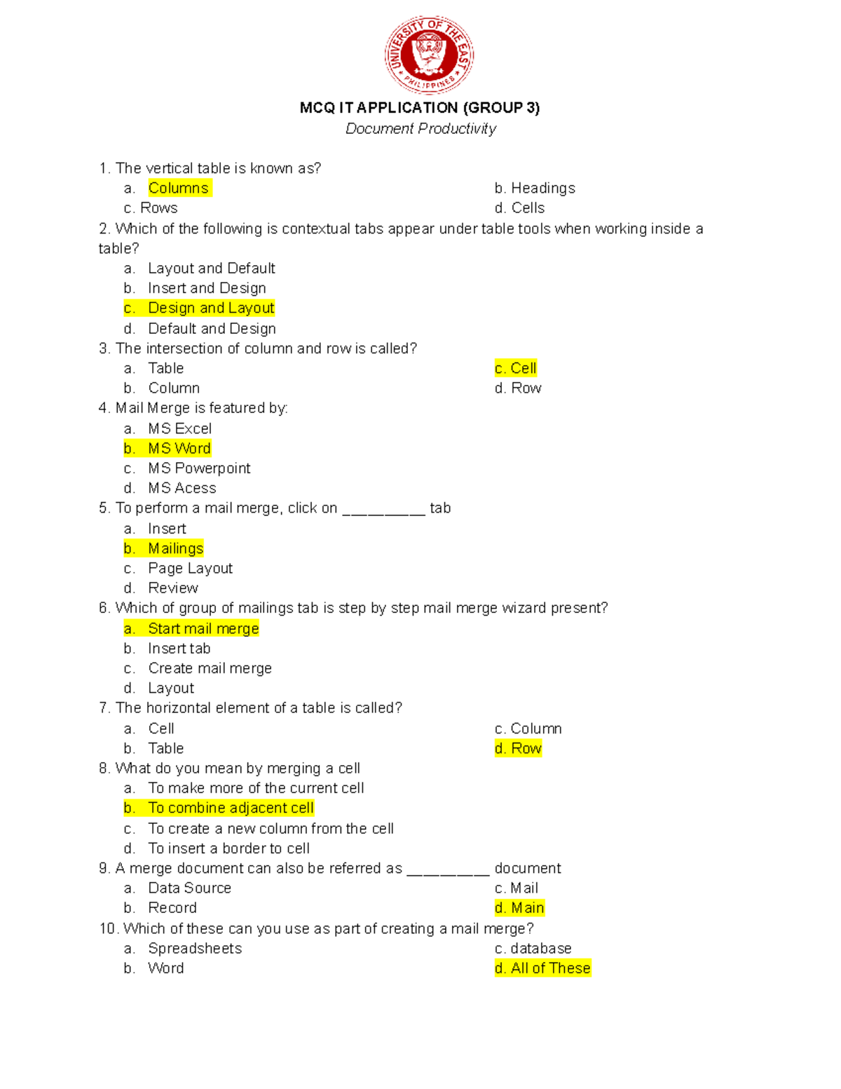 GRP 3 MCQ - activity - MCQ IT APPLICATION (GROUP 3) Document ...