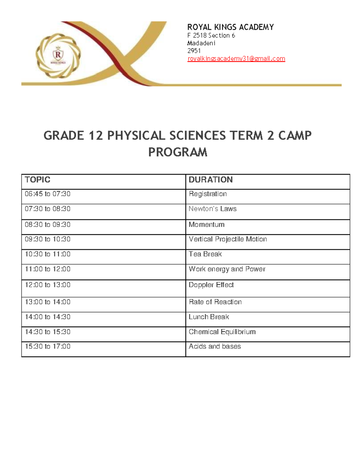 Grade 12 Physics TERM 2 CAMP Program 240525 2018 24 - GRADE 12 PHYSICAL ...