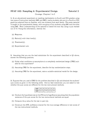 STAT332 372 332 322 Notes W22 Sampling and Experimental Design STAT 332 ...