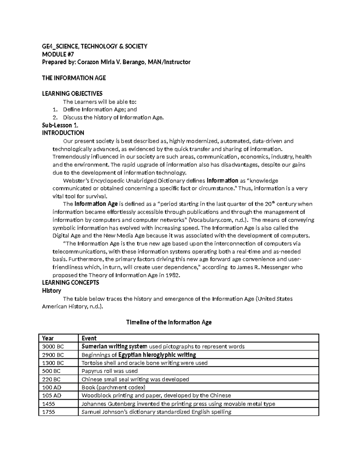 GE 4 Science Technology Society Module 7 8.docx - GE4_SCIENCE ...