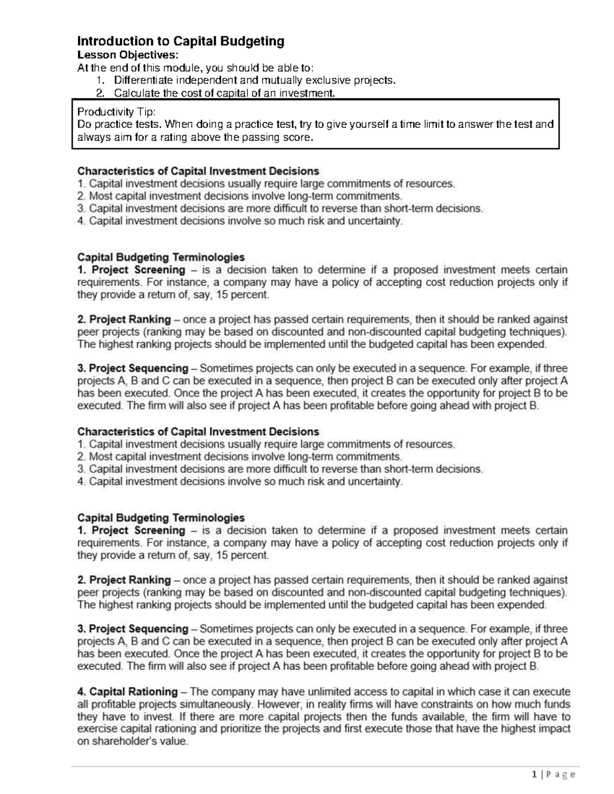 1-Introduction-to-Capital-Budgeting - Science Technology - Introduction ...