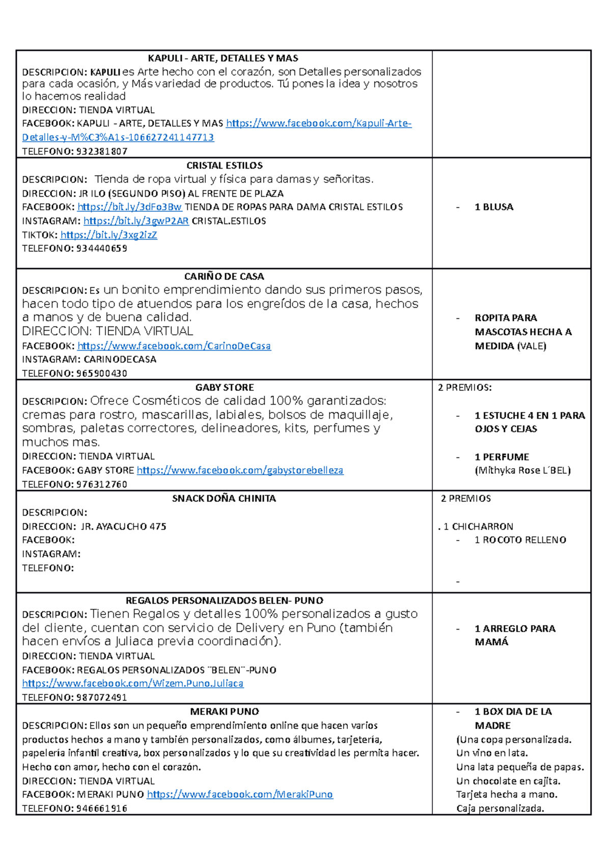 Empresas 08-05-2021 - empressa turisticas - KAPULI - ARTE, DETALLES Y ...