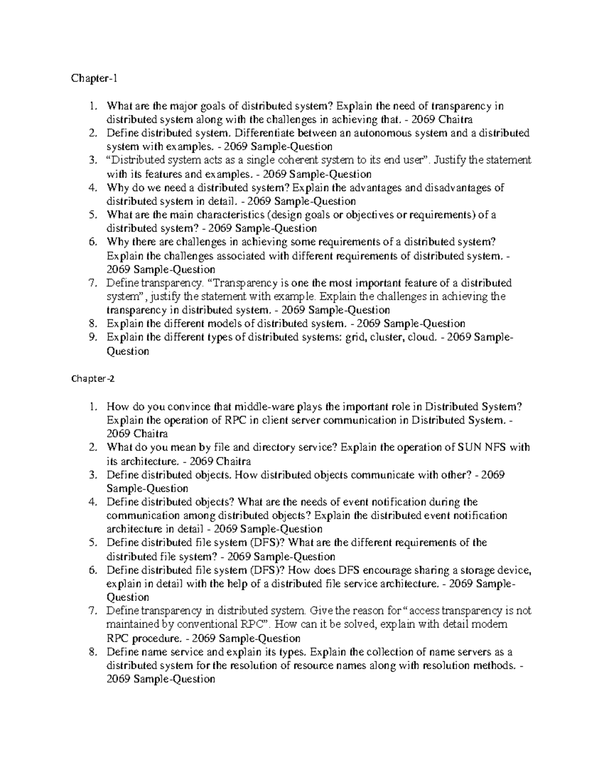 Distributed System Question Collection - Chapter- What are the major ...