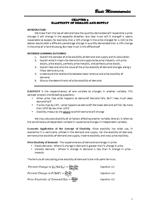 Chapter 3 - Elasticity of Demand and Supply - CHAPTER 3 ELASTICITY OF ...
