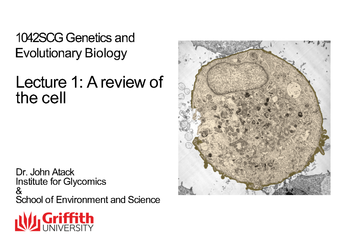 Lecture 1 - Genetics - 1042SCG Genetics and Evolutionary Biology ...