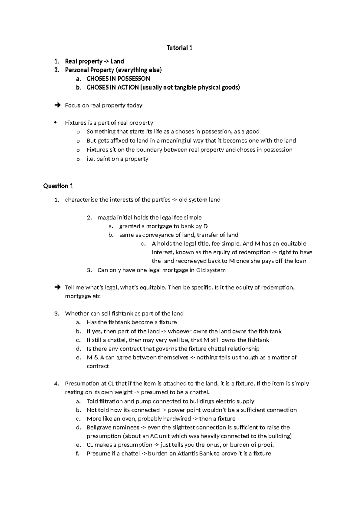 Tutorial 1 - In depth notes on discussion questions from topic 1 within ...