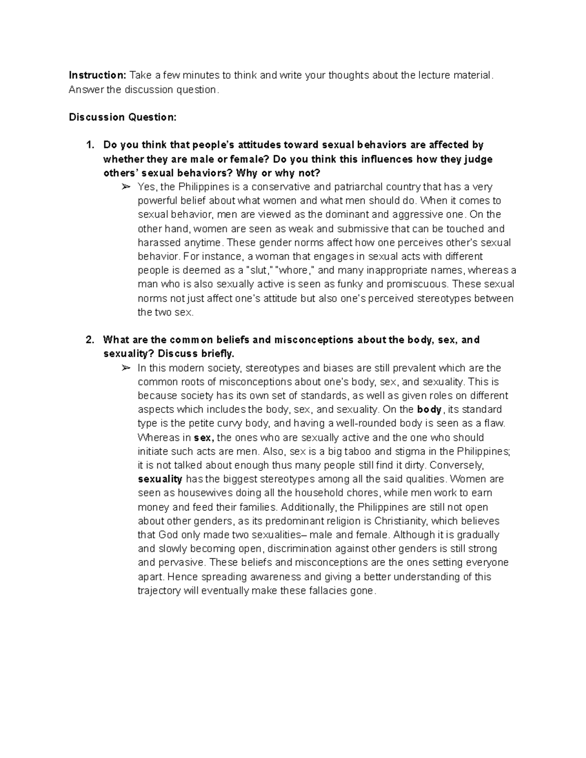 Reflection Week 9 - Instruction: Take a few minutes to think and write ...